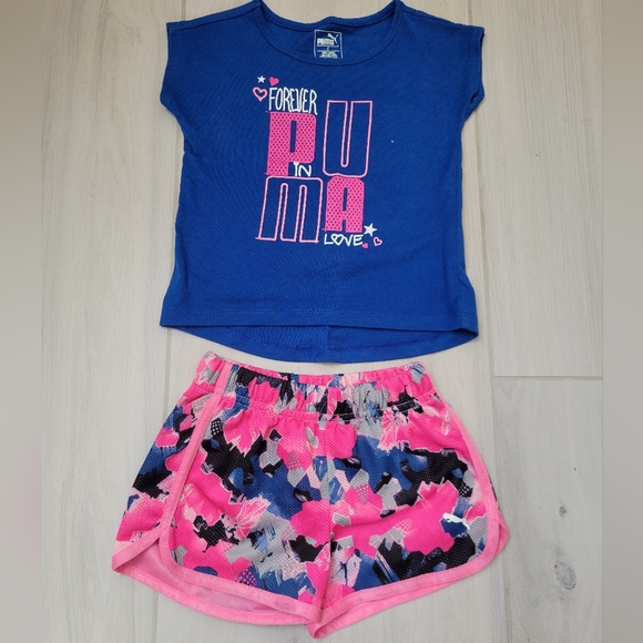 Puma | Matching Sets | Puma Outfit Size 2t Royal Blue Pink | Poshmark